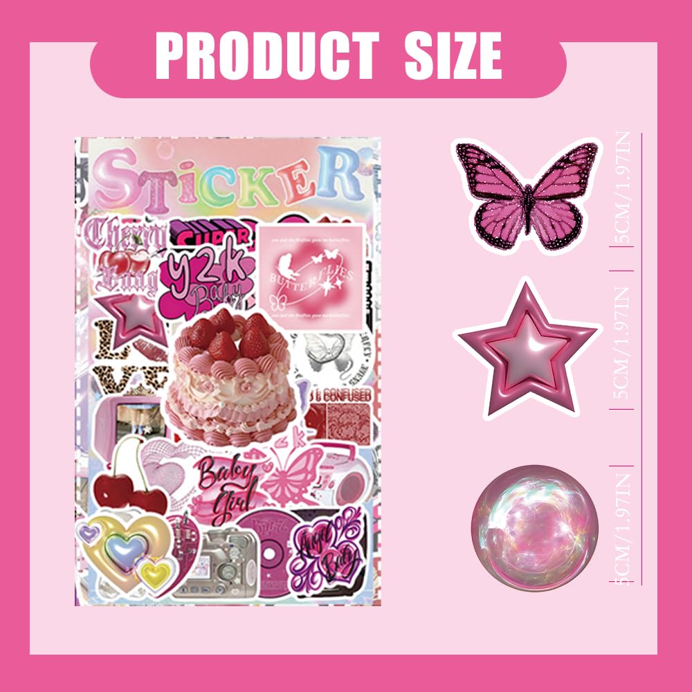Snapklik.com : 100pcs Y2K Stickers Pack,Aesthetic Sticker Set,2000S ...