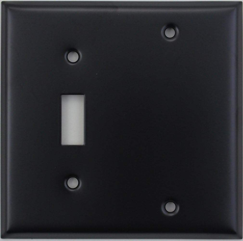 Matte Black 2 Gang Wall Plate - 2 Gang 1 Toggle Light Switch 1 Blank ...