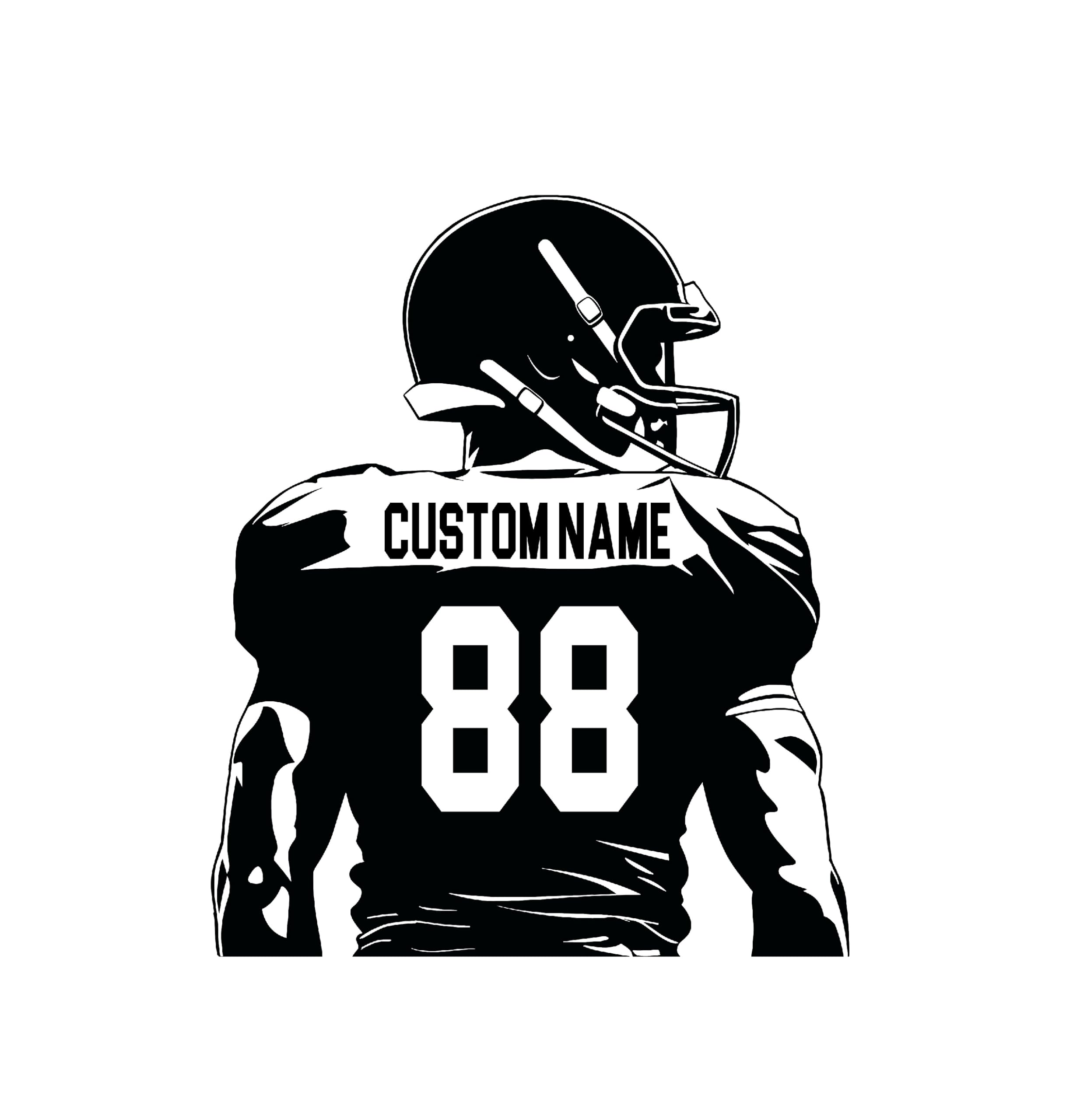 Amazon.com: Personalized Custom Football Player Wall Decal - Choose ...