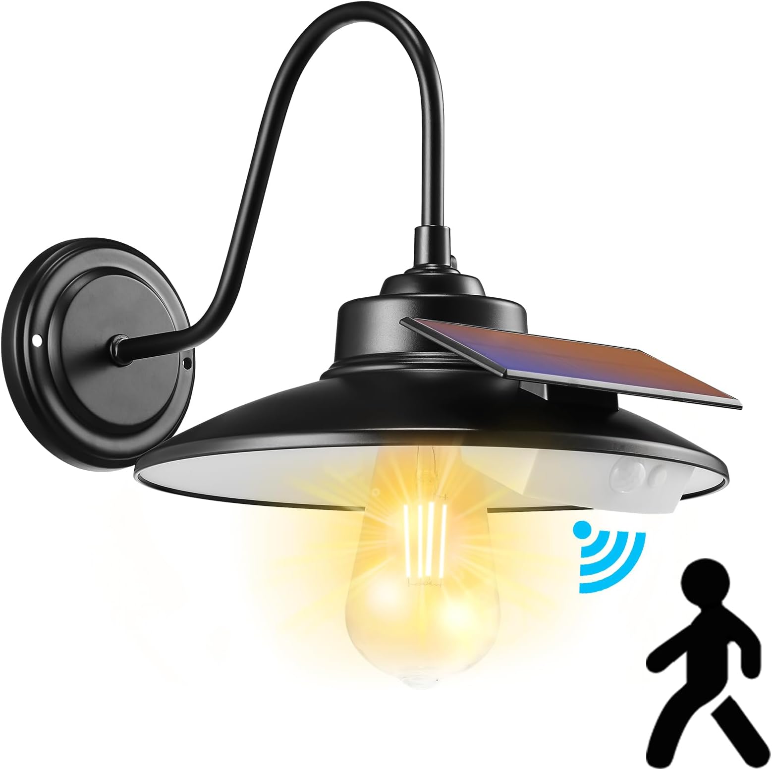 VEVOR Solar Barn Light, 3 Lighting Modes & Motion Sensor, Dusk to Dawn ...