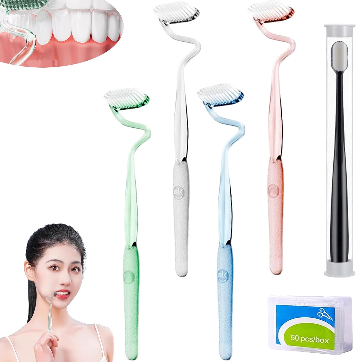 Amazon.com : EZGHAR S Shaped Toothbrush, S-Shape Toothbrush Scientific ...