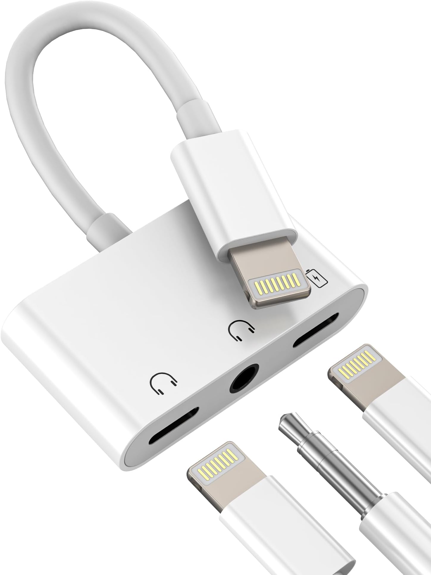 Lightning to 3.5mm Headphone Jack Adapter for iPhone 14 13 12 Pro (3in1 ...