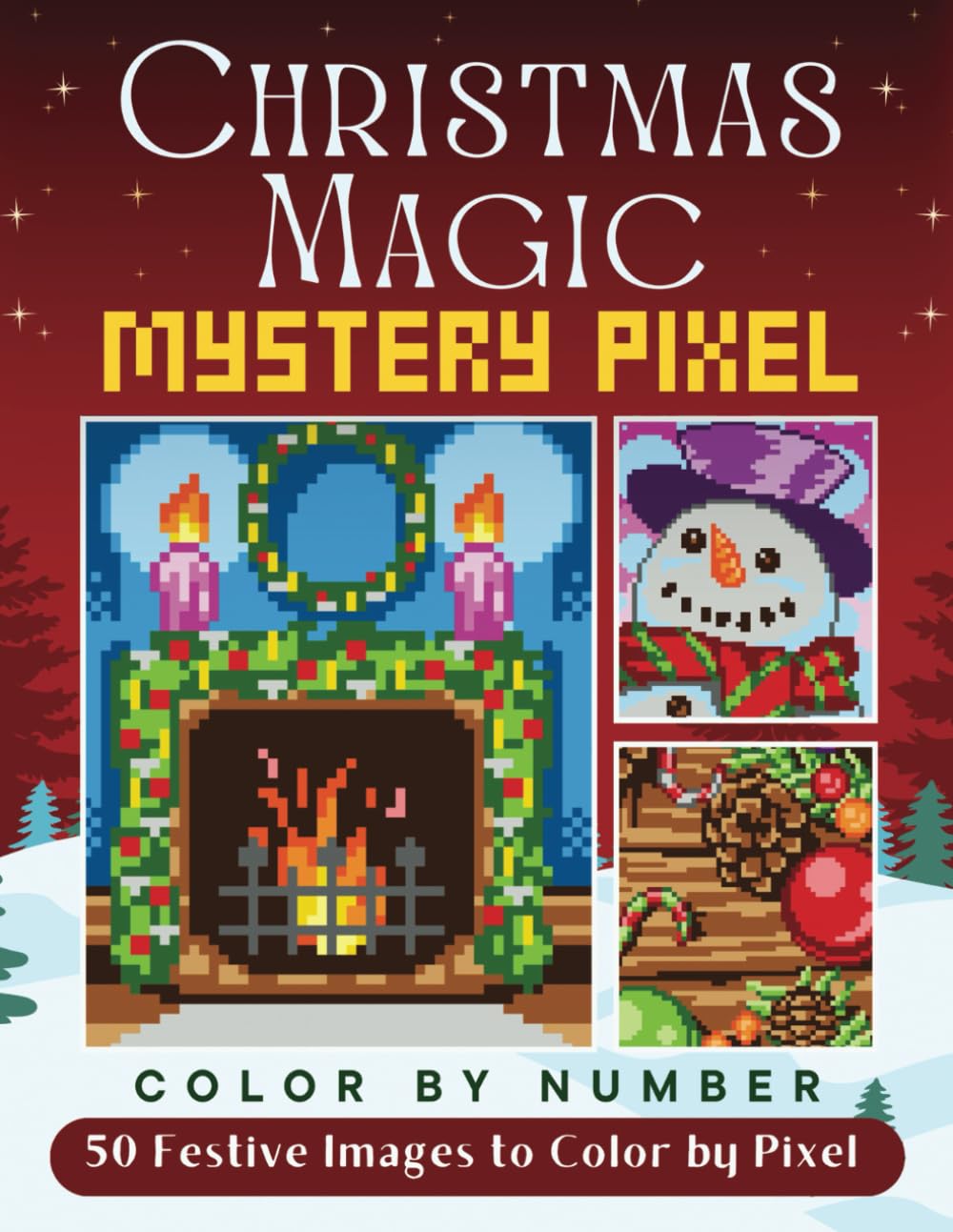 Amazon.com: Christmas Magic Mystery Pixel Color by Number: 50 Festive ...