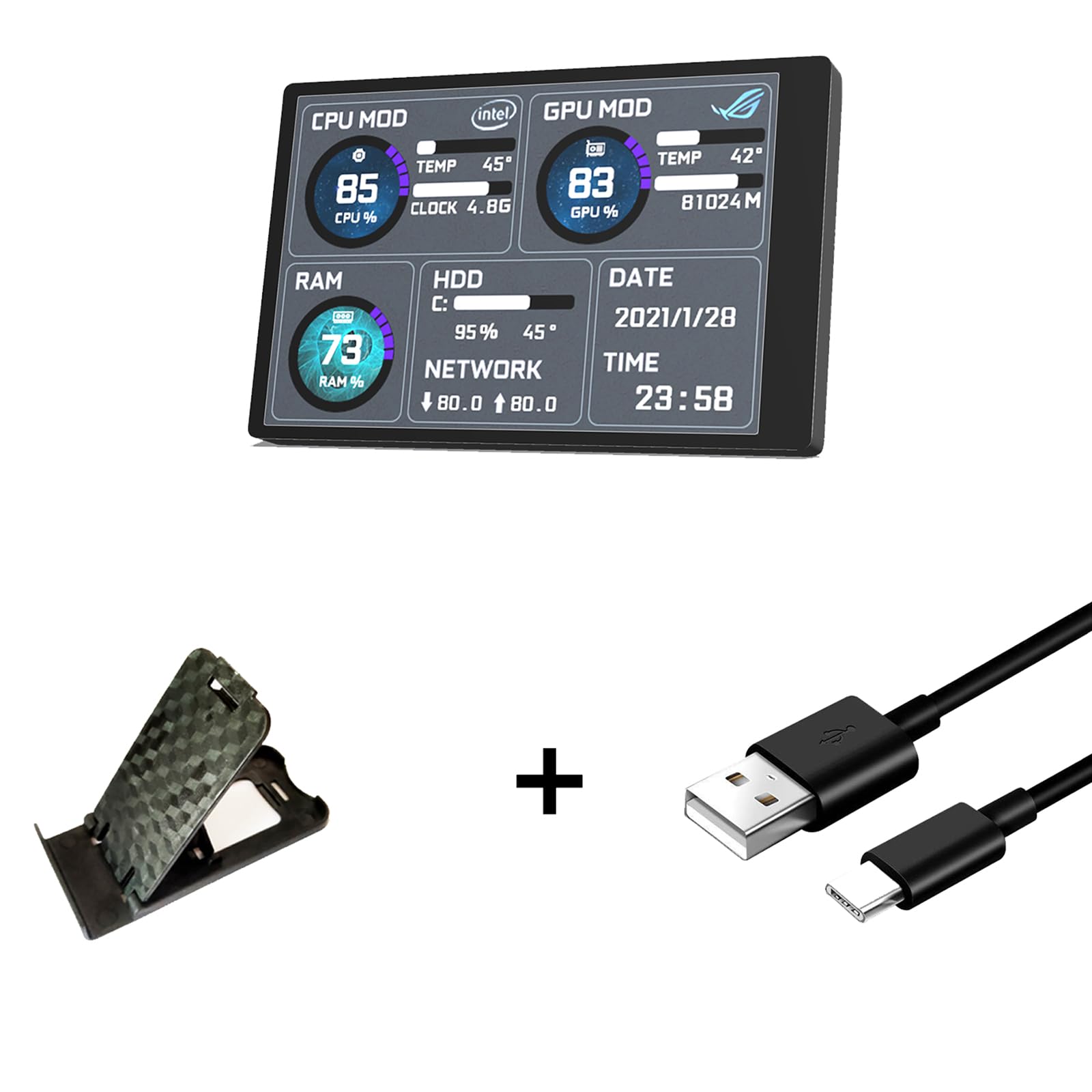 Snapklik.com : 3.5" Sensor Panel PC Temperature Display,Computer Temp ...