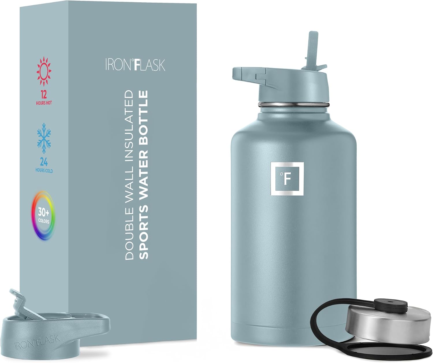 Oz Water Bottle 40oz Iron Flask Water Bottle - Triple Lid Insulated ...