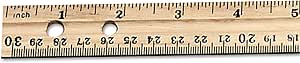 Charles Leonard Double Bevel, Metal Edged Wood Ruler, 12 Inches ...