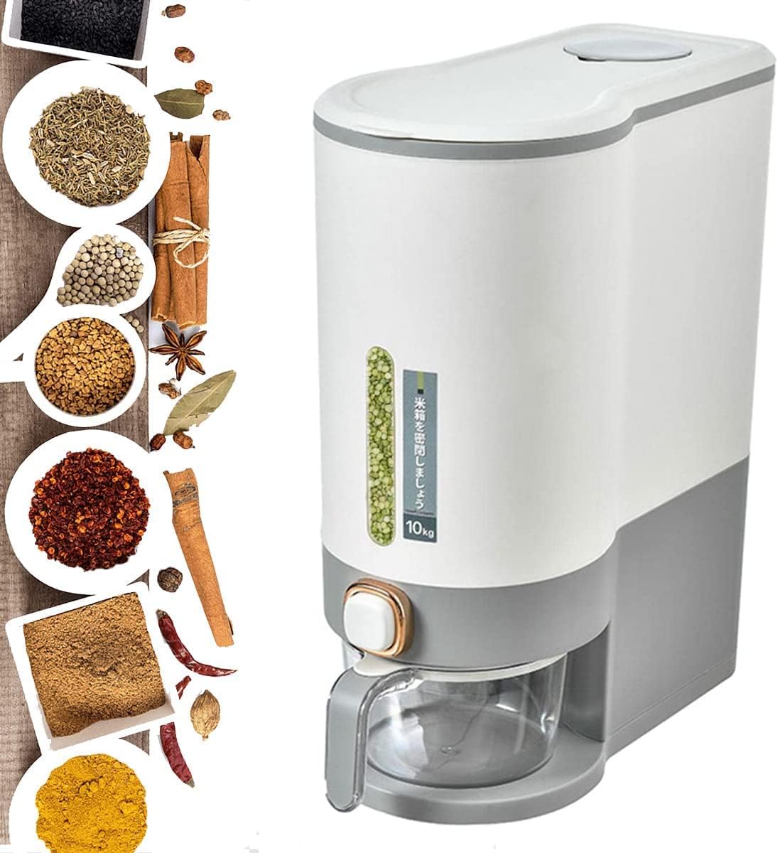 Matiko Rice Dispenser, Rice and Food Container Storage 5 kg, Grains and ...