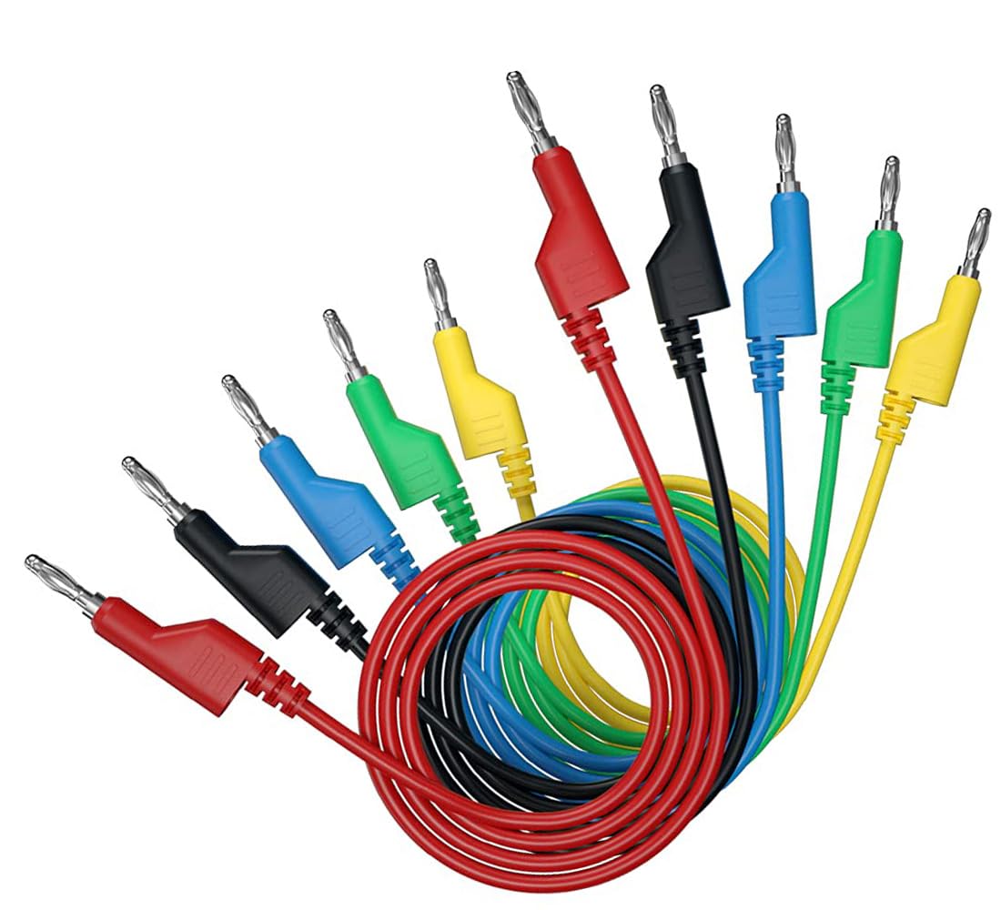 Snapklik.com : Gebildet 5pcs Banana To Banana Plug Test Lead Set, 4mm ...