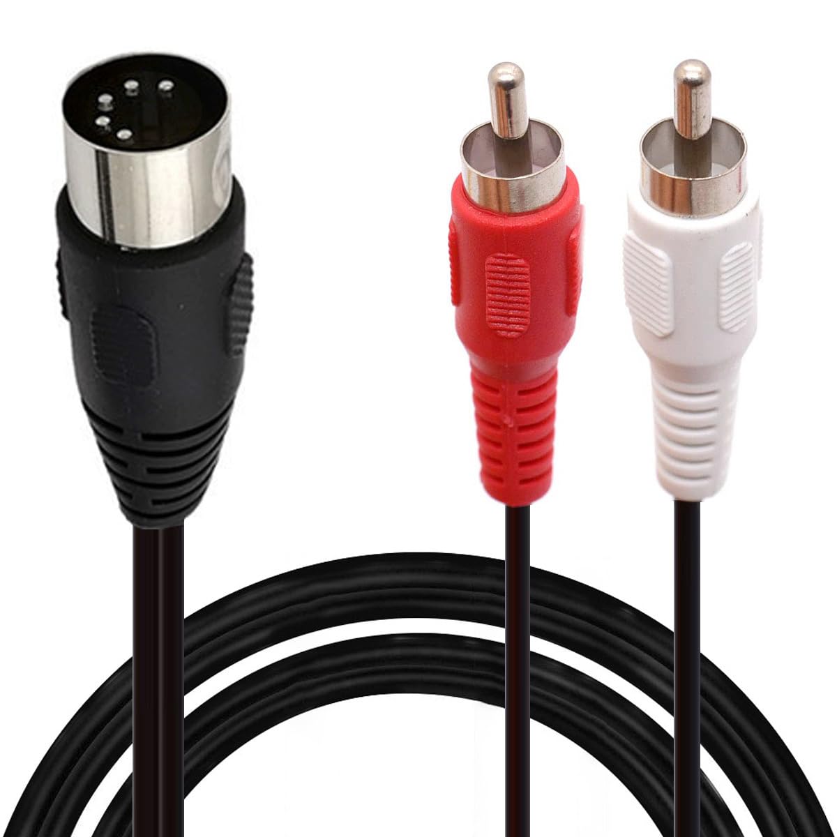 HTGuoji 5 Pin Midi to RCA Cable, 5-Pin Din Male to 2 RCA Phono Male ...