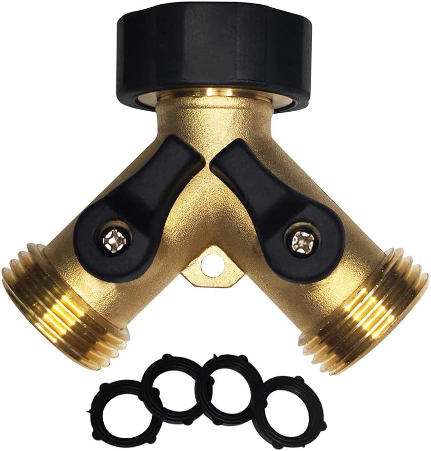 Amazon.com: BoArt Brass Garden Hose Splitter 2 Way Heavy Duty, Y Valve ...