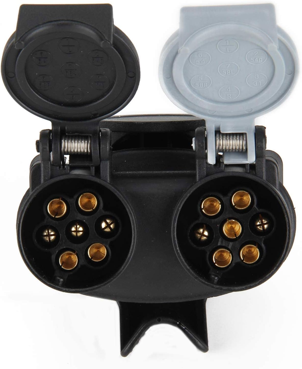 Youyijia 13 Pin to 7 Pin Towing Adaptor Twin Socket - 13 to 7 pin ...