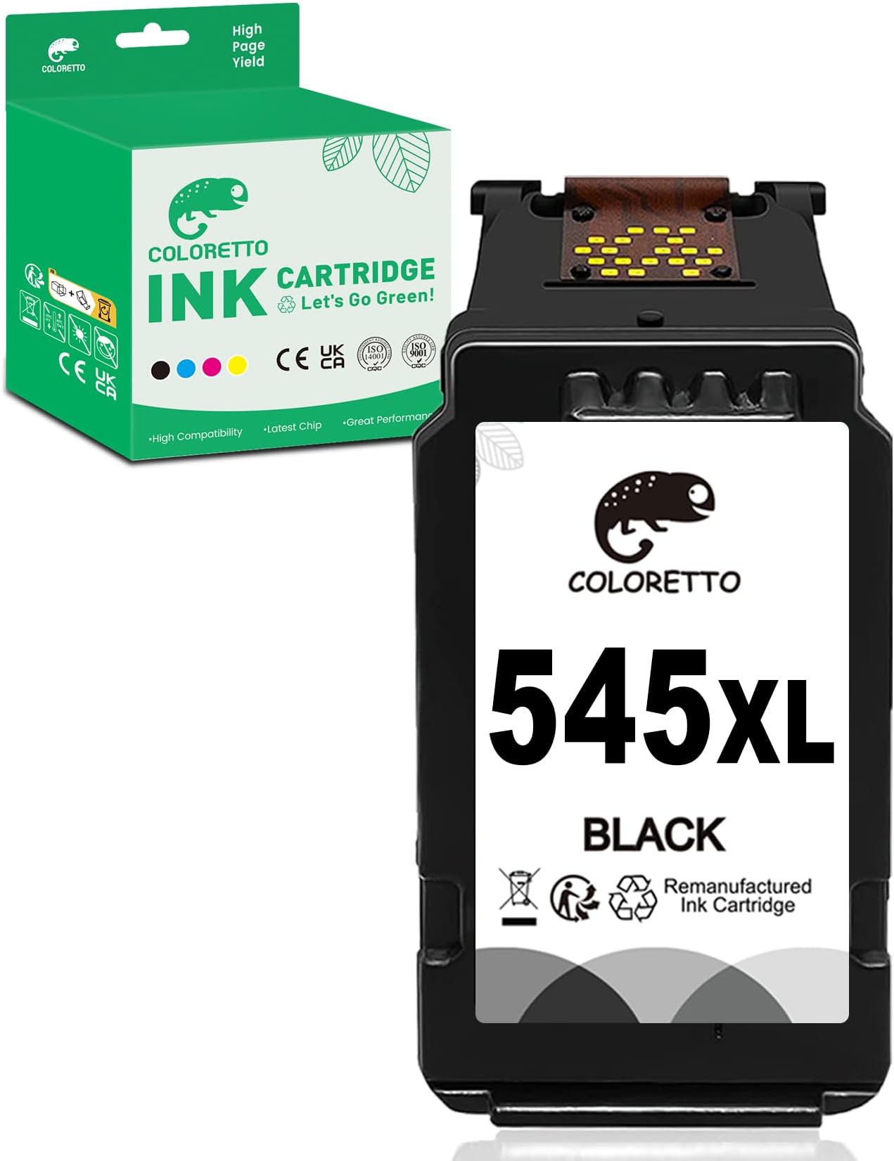 COLORETTO PG-545XL 2 Black for Canon 545 XL Compatible with Pixma ...