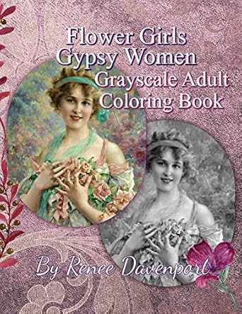 Flower Girls Gypsy Women Grayscale Adult Coloring Book : Davenport ...