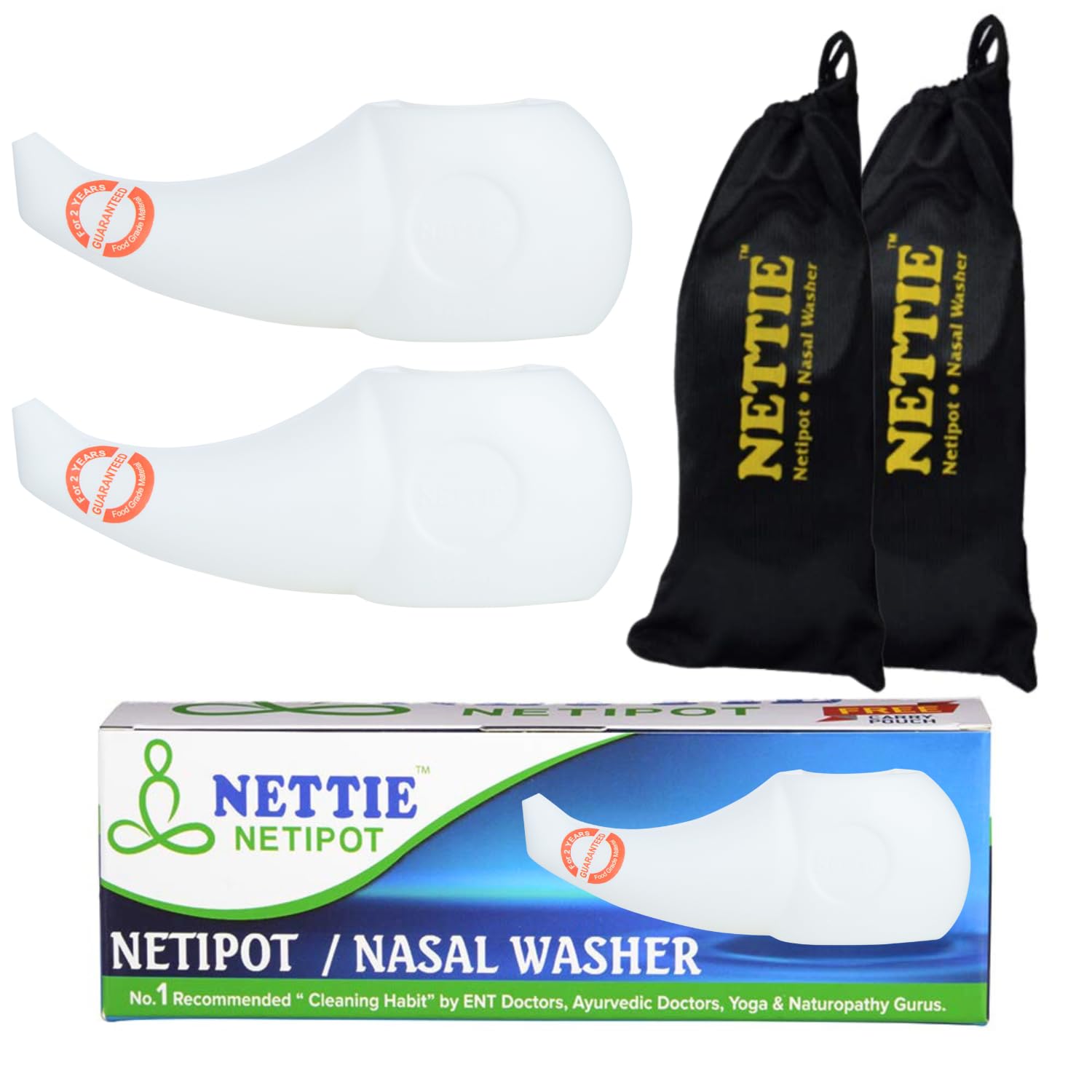 NETTIE Neti Pot |Food grade material, 300ml capacity, BPA Free, free ...