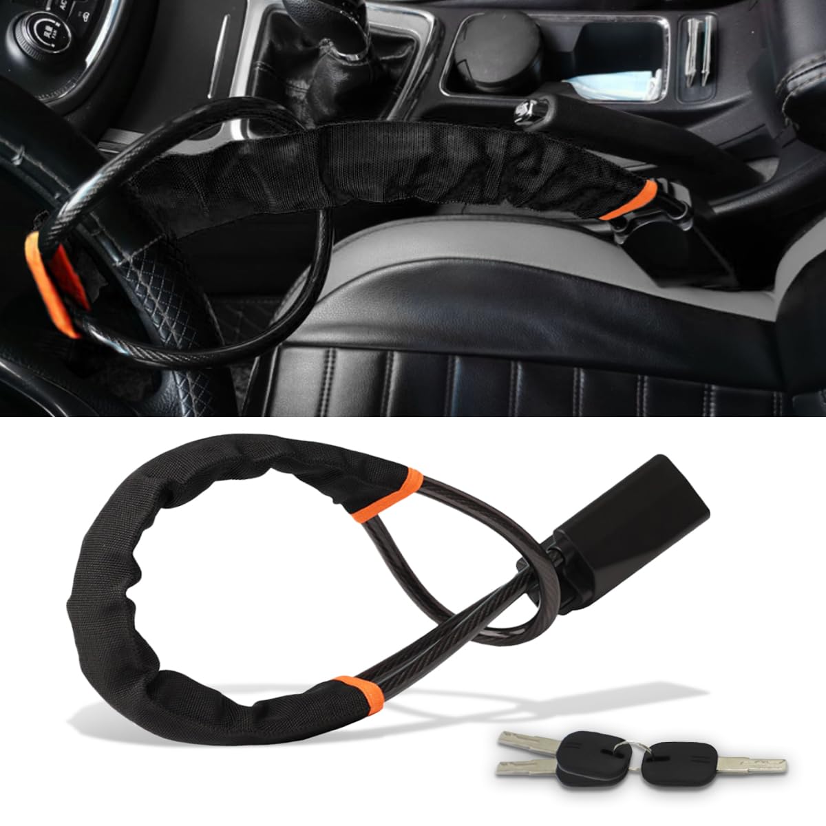 Snapklik.com : Car Steering Wheel Lock, Seat Belt Anti-Theft Lock, Car ...