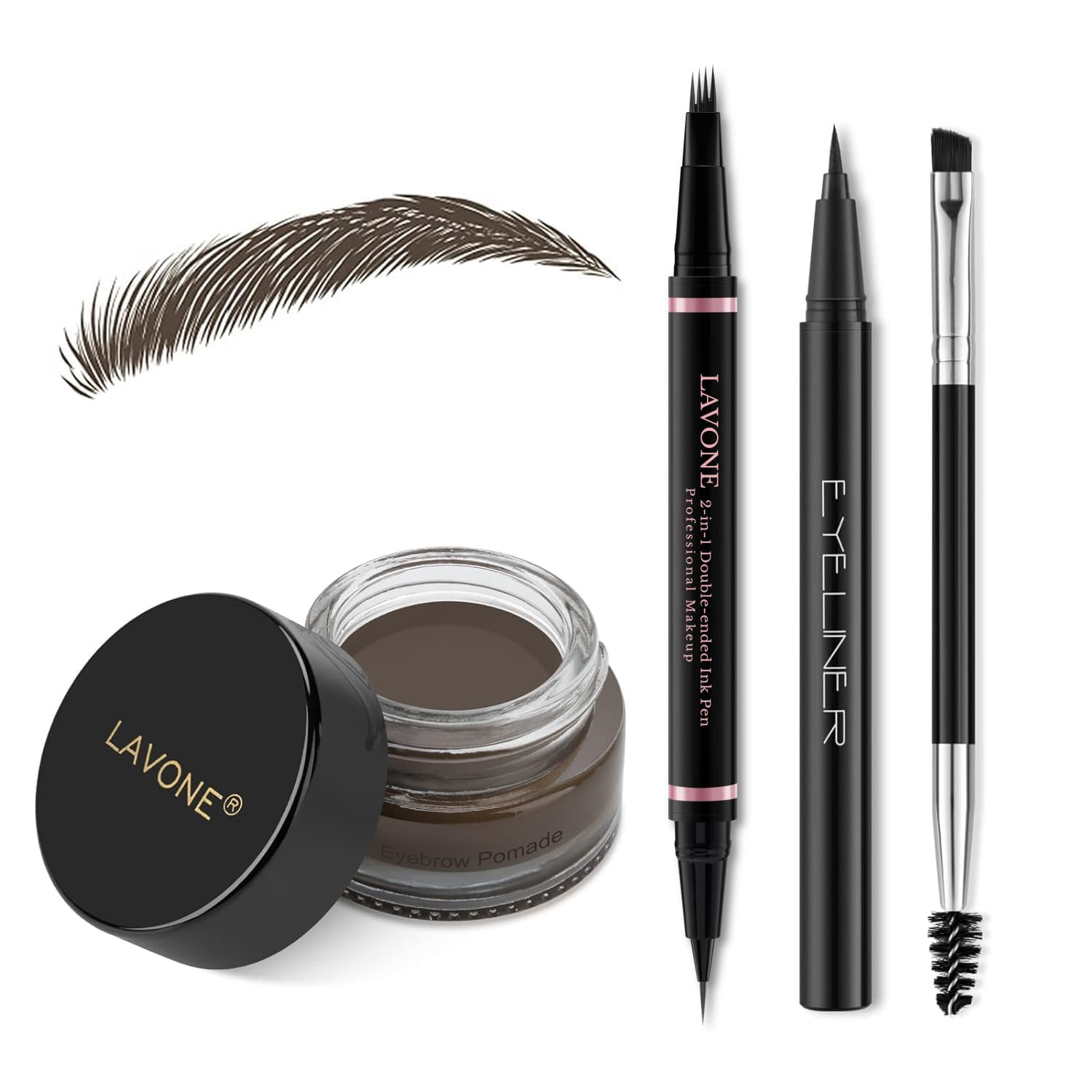 Amazon.com : Eyebrow Pencil Makeup Kit, with Waterproof 2-IN-1 ...