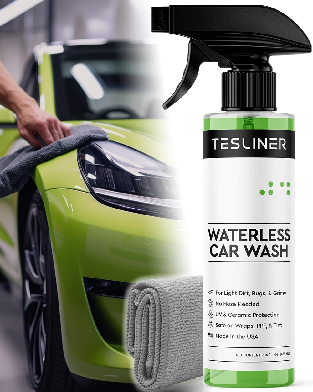 Amazon.com: Waterless Car Wash Spray for Tesla, No Hose Needed ...