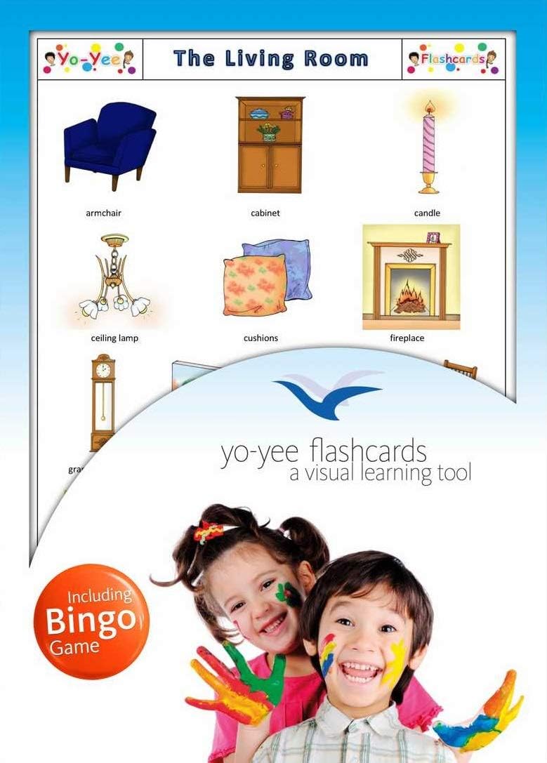 Living Room Flash Cards in English with Matching Bingo Game Cards in ...