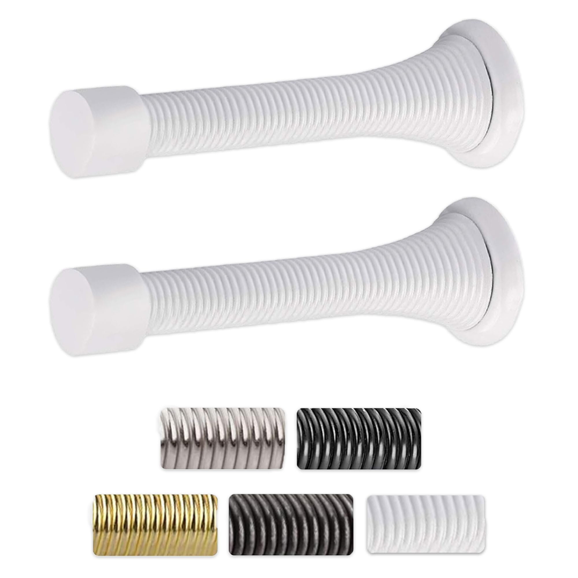 Amazon.com: 2 Pcs Large 3.35" White Spring Door Stoppers for Bottom of ...