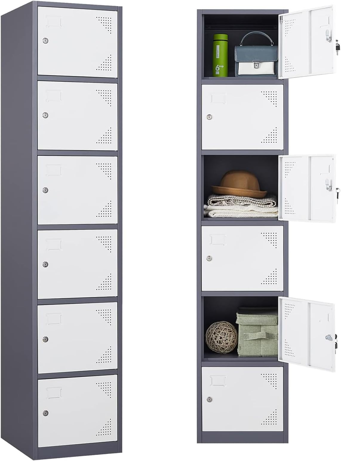 Amazon.com: ZAOUS Metal Locker, 5 Door Storage Locker Cabinet with Lock ...