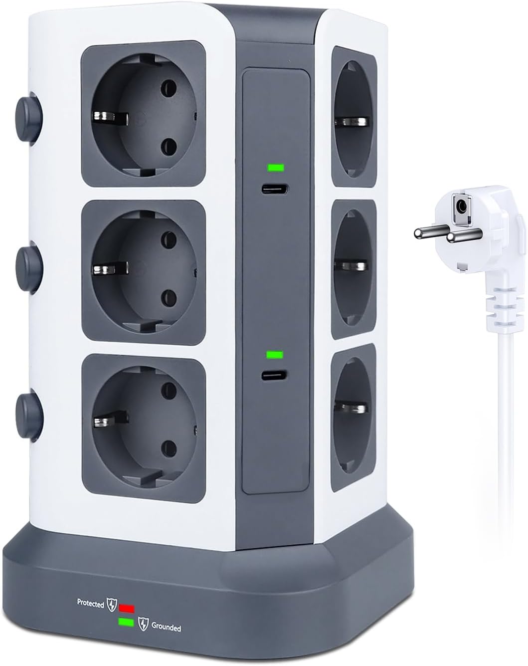 KOOSLA Mehrfachsteckdose mit USB C Mehrfachstecker, 12 Fach ...