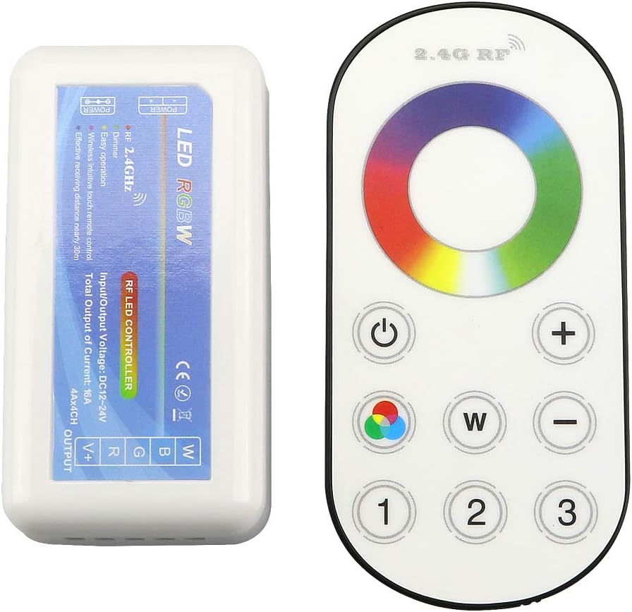 AZIMOM 2.4G RGBW Touch RF Controller Dimmer LED RGB Remote Wireless 3 ...