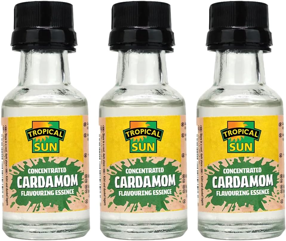 3 x 28ml Cardamom Concentrated Flavouring Essence Vegetarian Alcohol ...