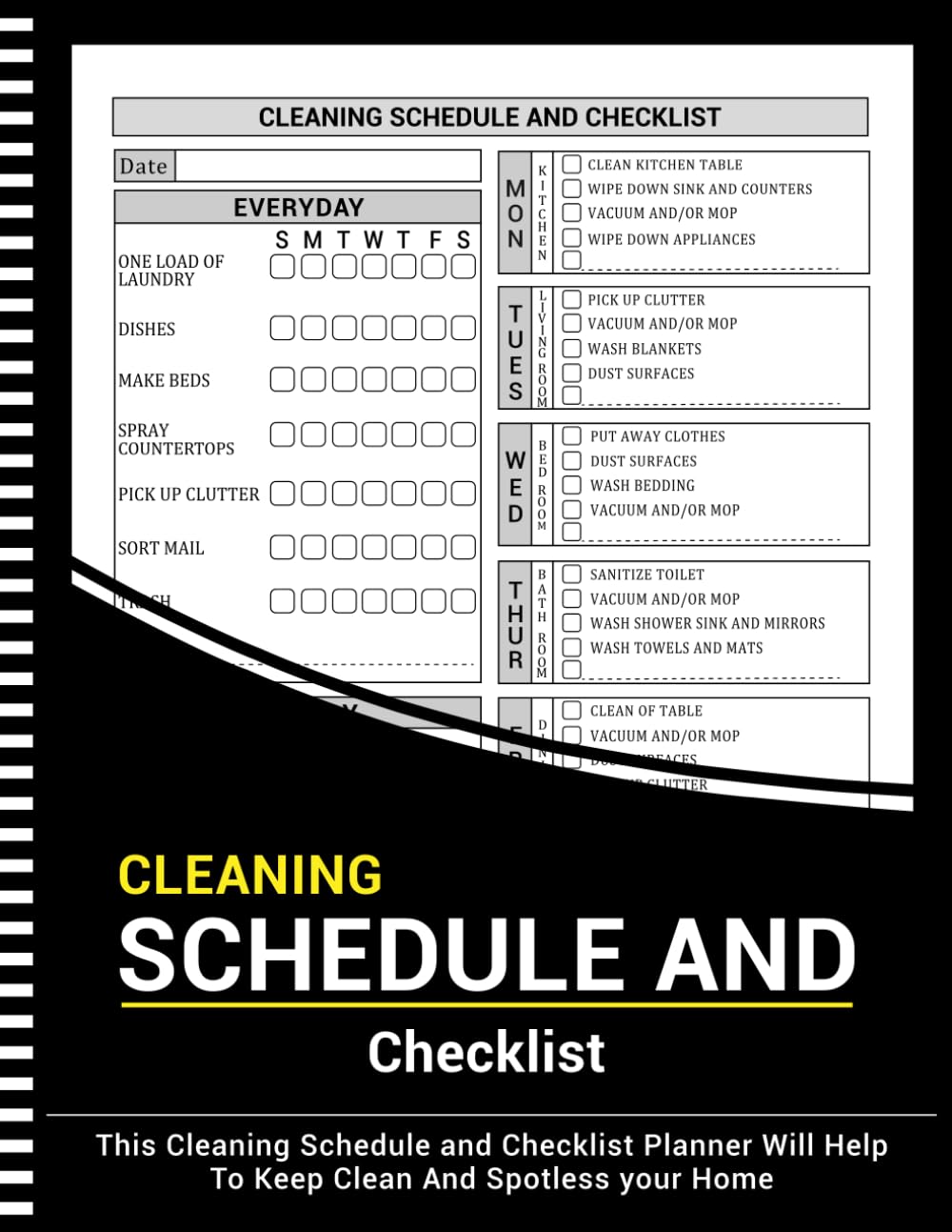 Cleaning Schedule and Checklist: Daily weekly and monthly household ...
