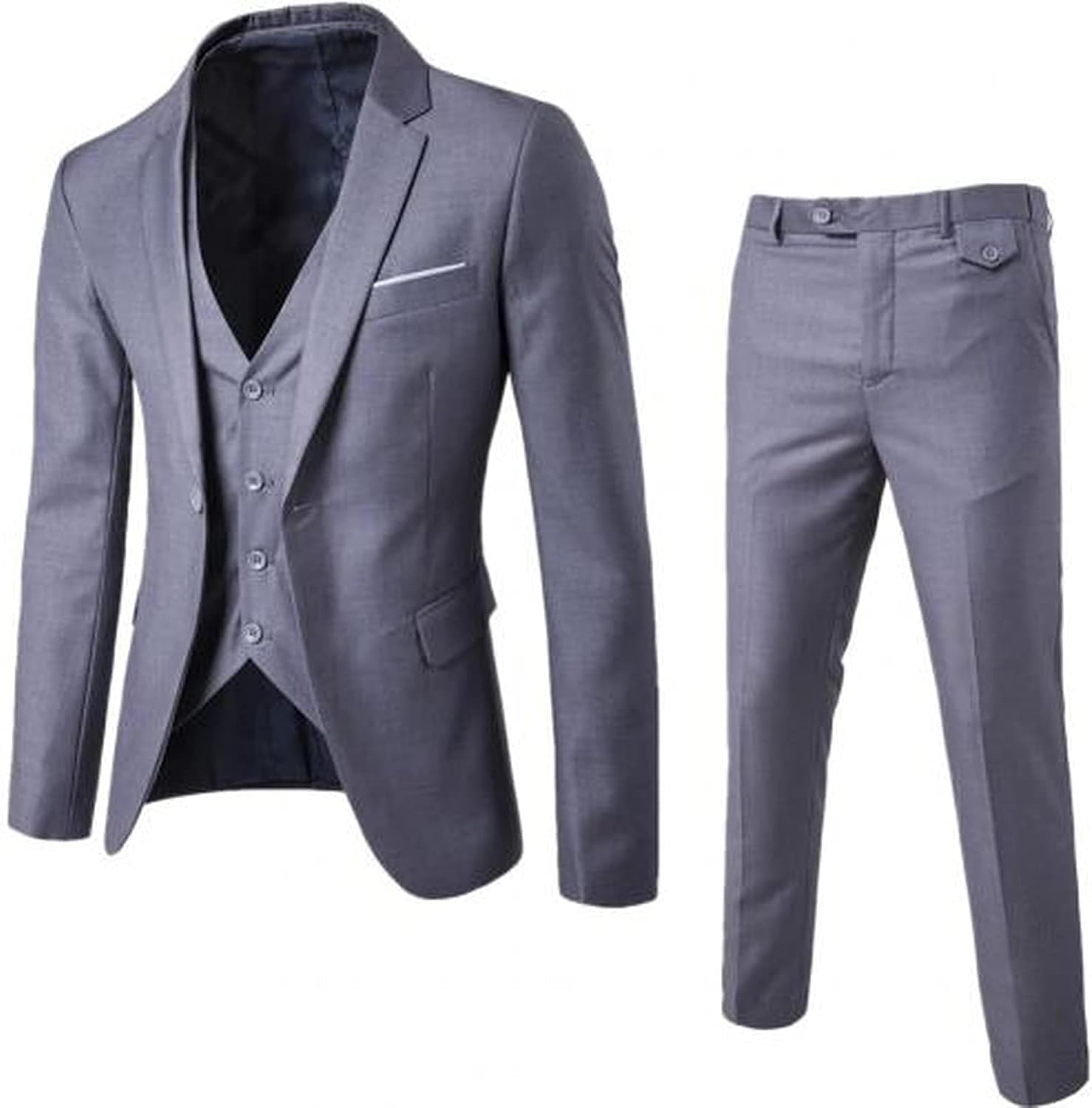 Conjunto de 3 piezas de lujo para hombre conjunto de trajes grises ...