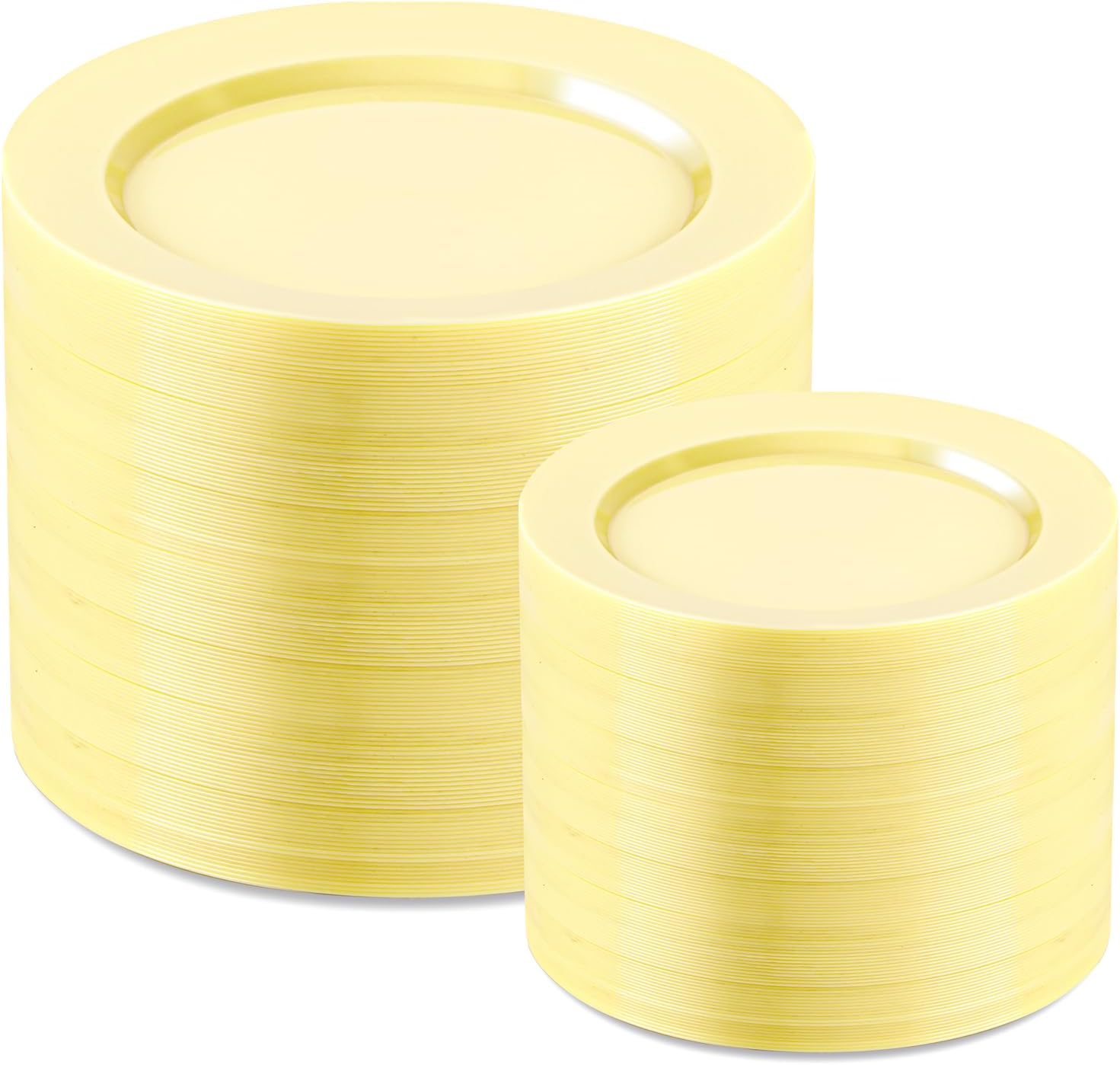 Amazon.com: FLOWERCAT 200PCS Yellow Plastic Plates Disposable Plates ...