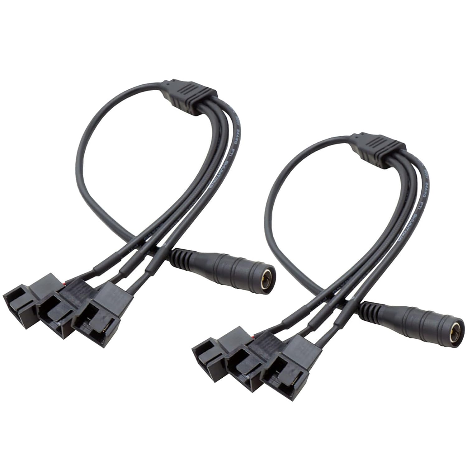 tunghey 2Pack 5.5x2.1mm DC Plug to 3 x 3 Pin or 4 Pin Computer PC Case ...