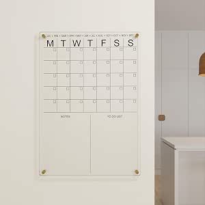 Amazon.com : Dry Erase Acrylic Calendar - Organization Board - Family ...