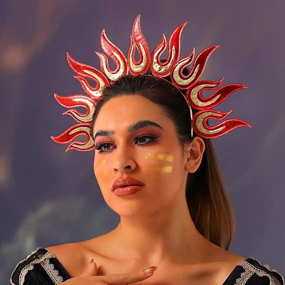 Amazon.com: CASDRE Flame Headband Red Flame Headpiece Fire Headband ...