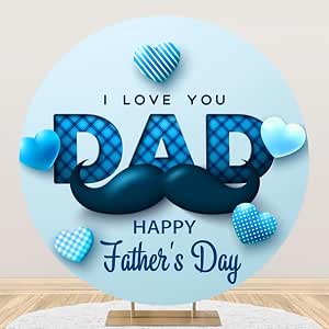 Amazon.com : DORCEV 6.5x6.5ft Happy Father's Day Round Backdrop Cover ...