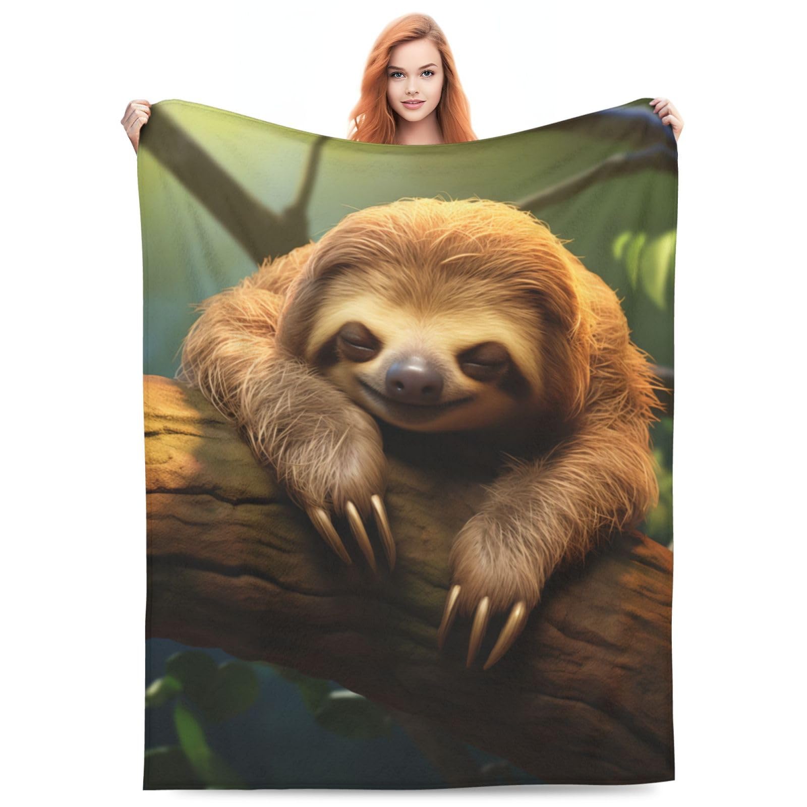 Amazon.com: amepay Cute Asleep Sloth Blanket Gifts for Kids Adults ...