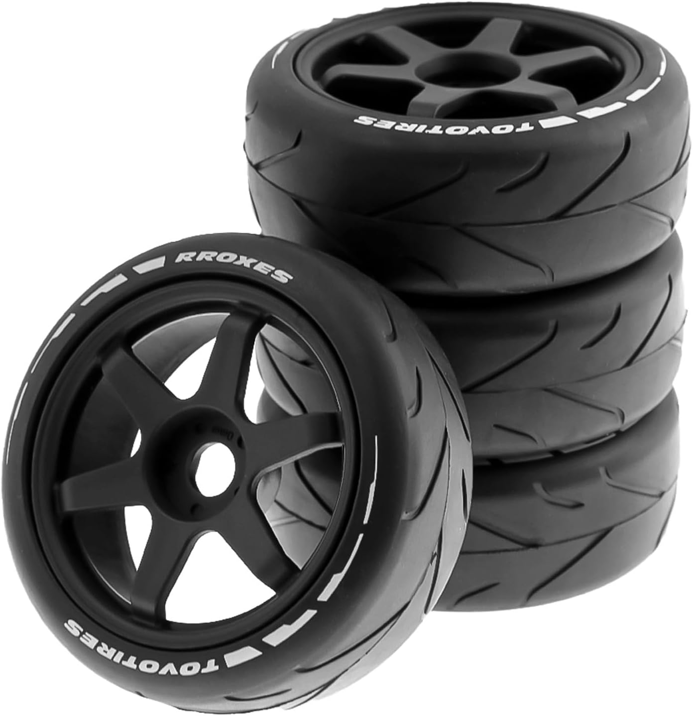 Amazon.com: Chanmoo 1/8 RC On Road Tires and Hard Plastic Drift Wheels ...