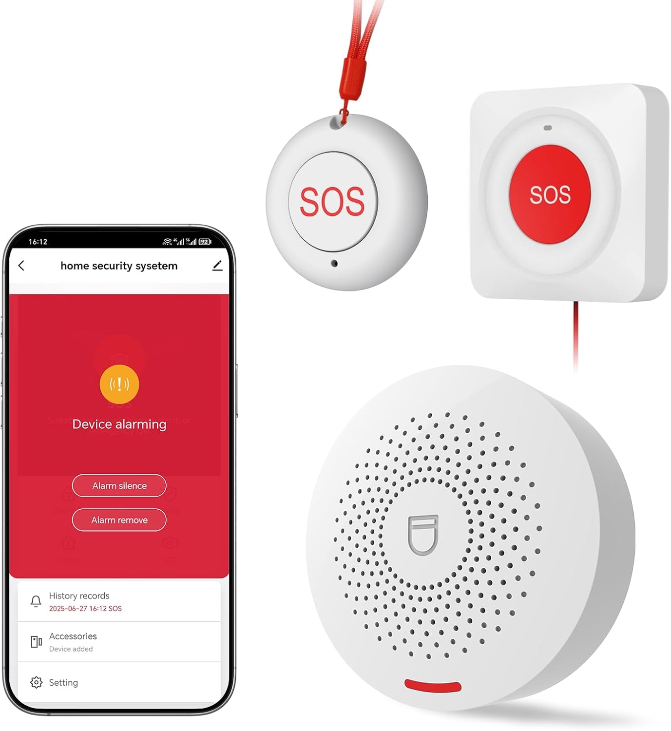 Amazon.com: Hapippofa Caregiver Pager Elderly Alert Call Button Life ...