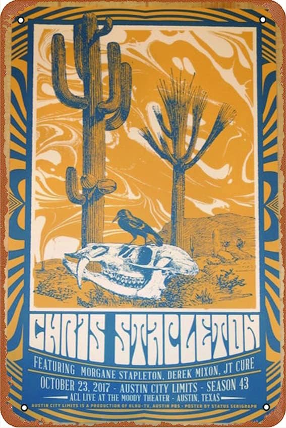 Amazon.com: 2017 Chris Stapleton - Austin Silkscreen Concert Poster ...