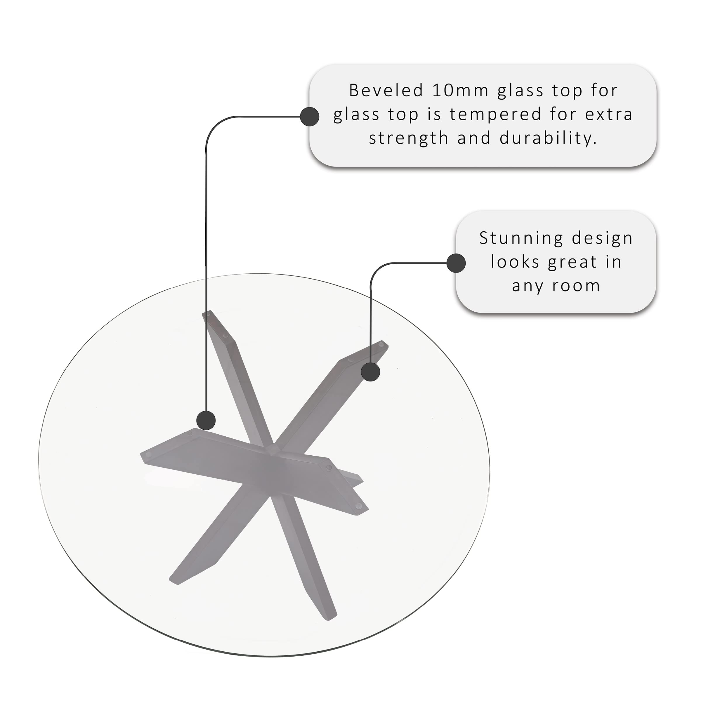 Powell Espresso Wood Glass Top Parnell X Base Dining Table