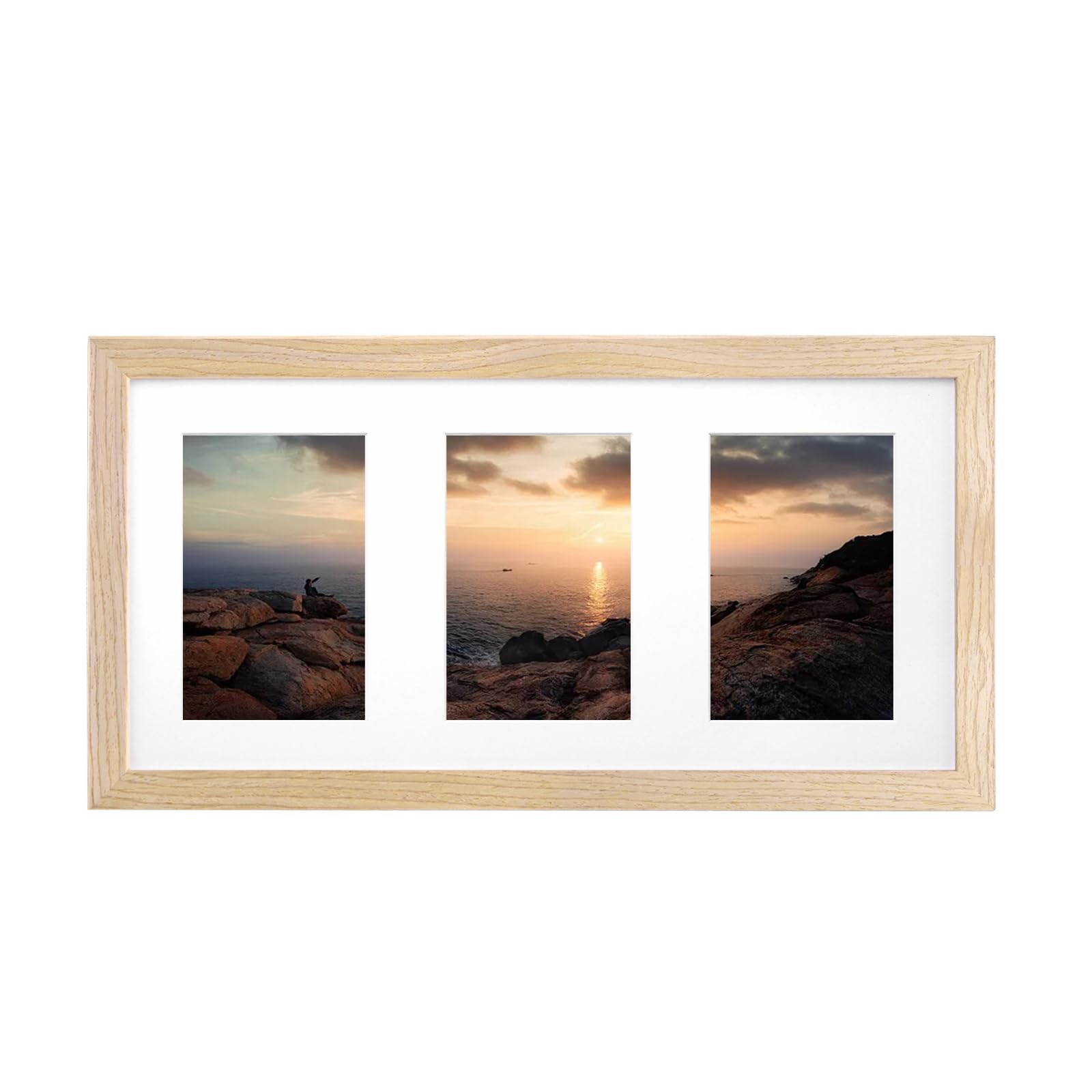 Amazon.com - KINLINK 8x16 Panoramic Collage Picture frame Natural, Wood ...