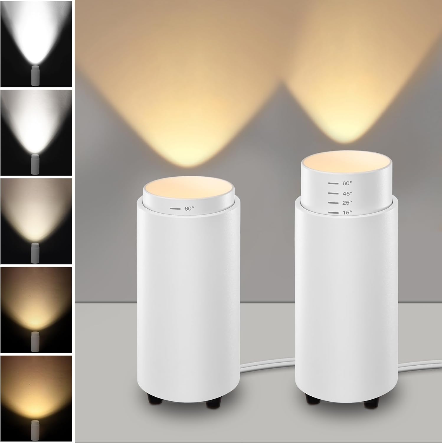 5-Color Zoomable Uplighting Indoor with Auto ON/Off Switch, Dimmable ...