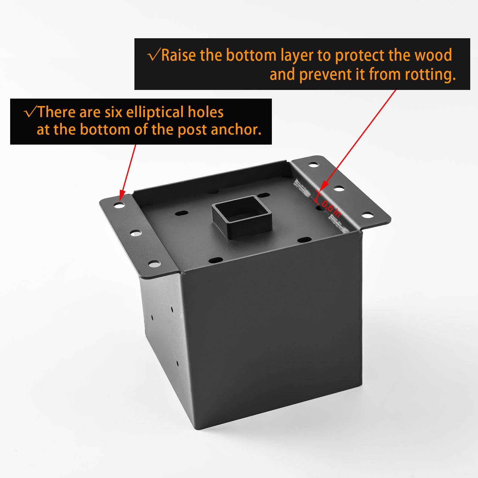 Snapklik.com : YVHFWOY 6x6 Post Base,Deck Post Brackets