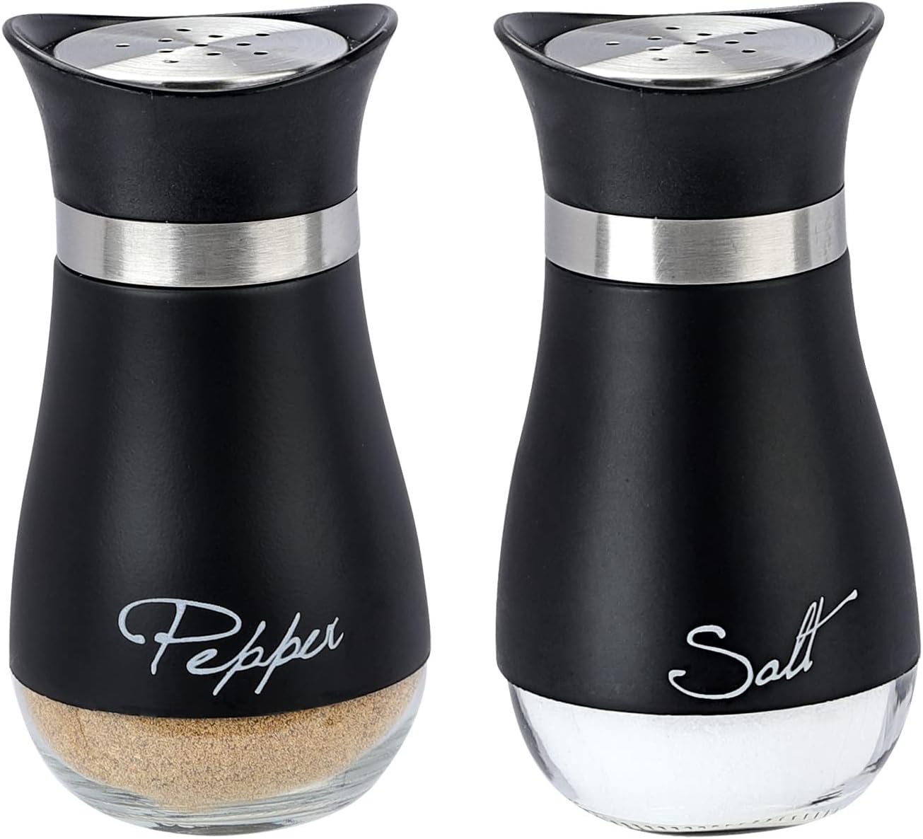Amazon.com: Refillable Salt and Pepper Shakers Set, (Crazystorey) Glass ...
