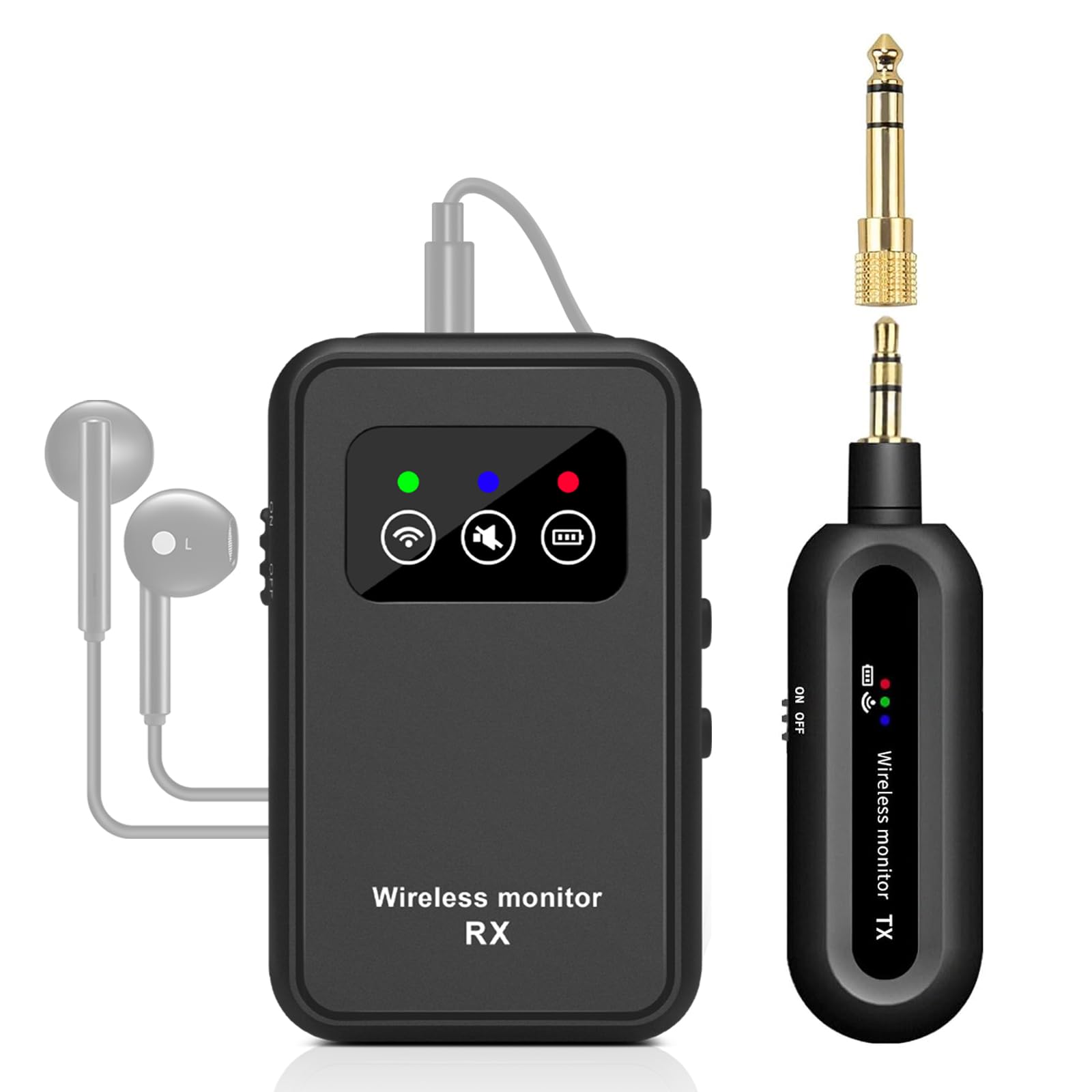 Amazon.com: Kadjuh Stereo Wireless in-Ear Monitor System 2.4G Wireless ...