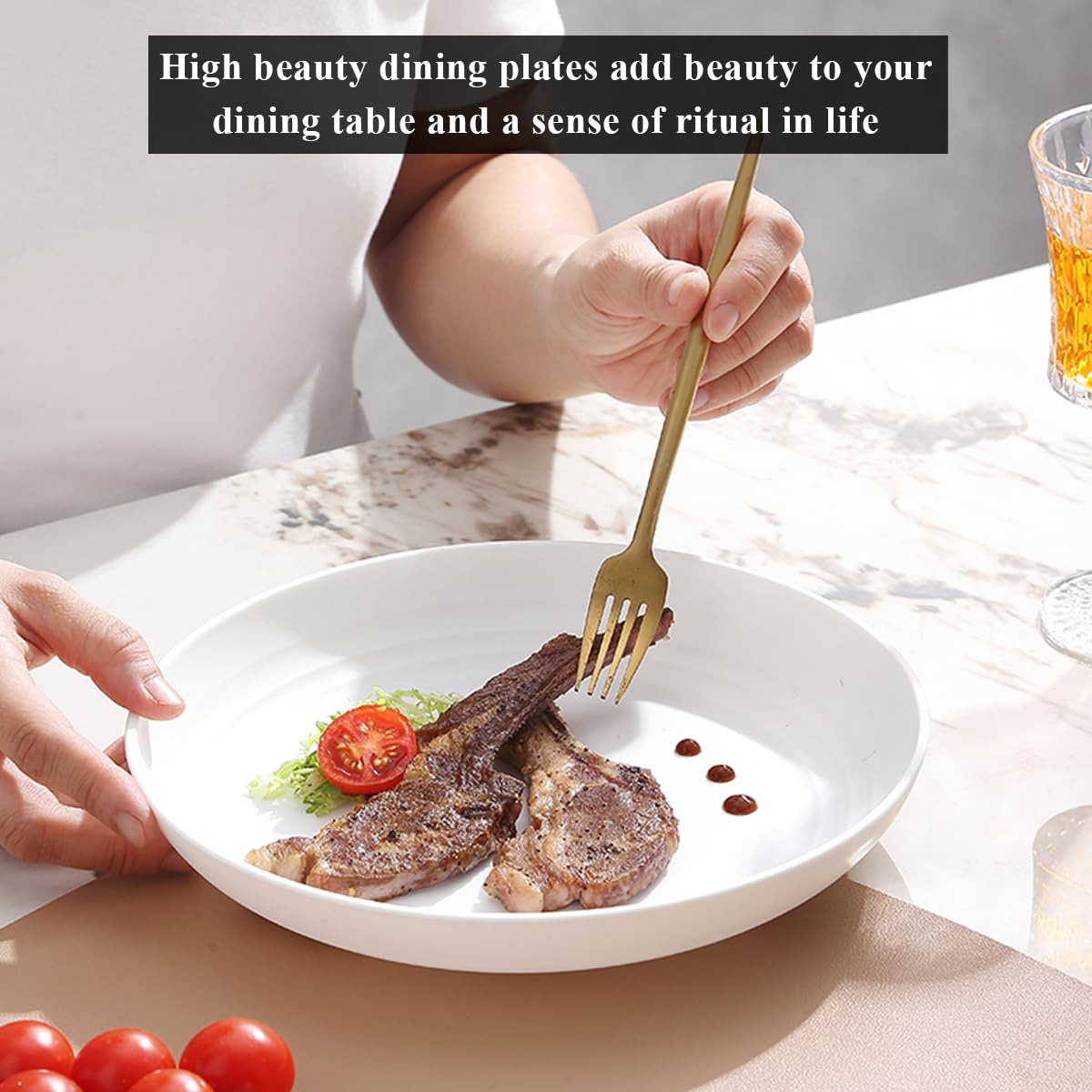 Snapklik.com : Large Deep Plastic Plates 8 Pieces, 9 Inch Dinner Plates ...
