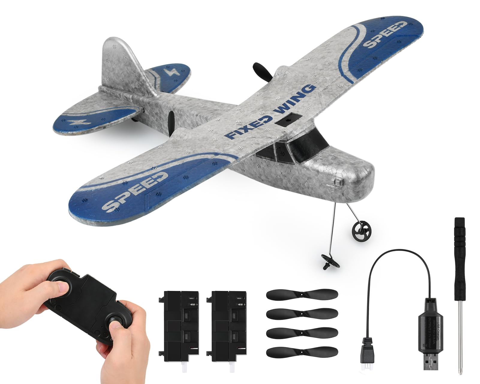 Amazon.com: coiyie RC Plane for Beginners 2.4G Fixed Wing 2 Channels ...