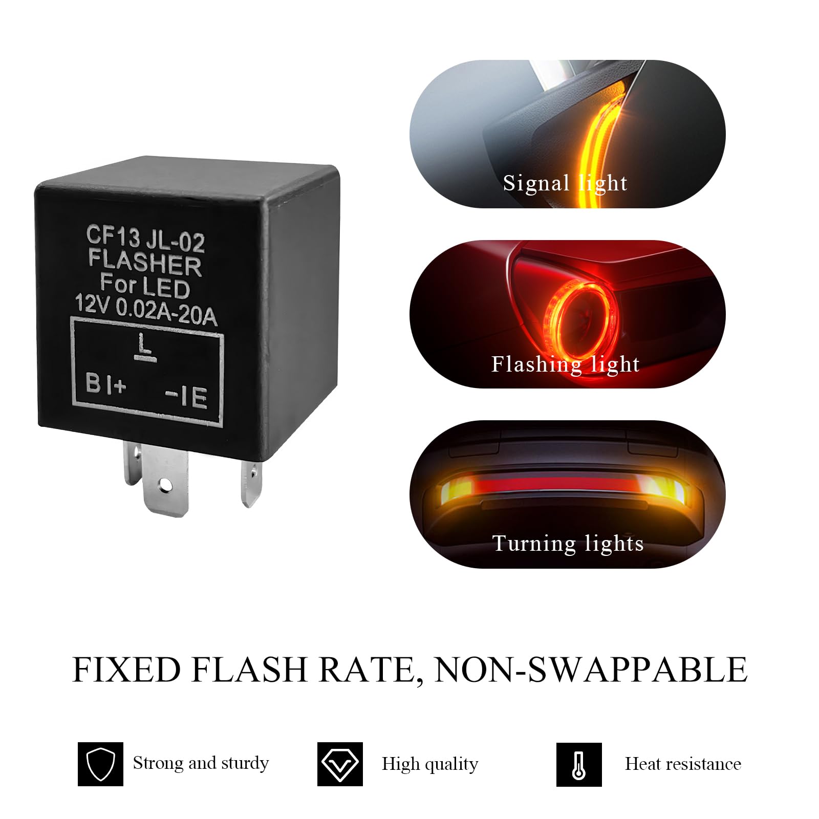 Snapklik.com : KVAEY CF13 LED Electronic Flasher Relay, CF13 JL-02 EP34 ...