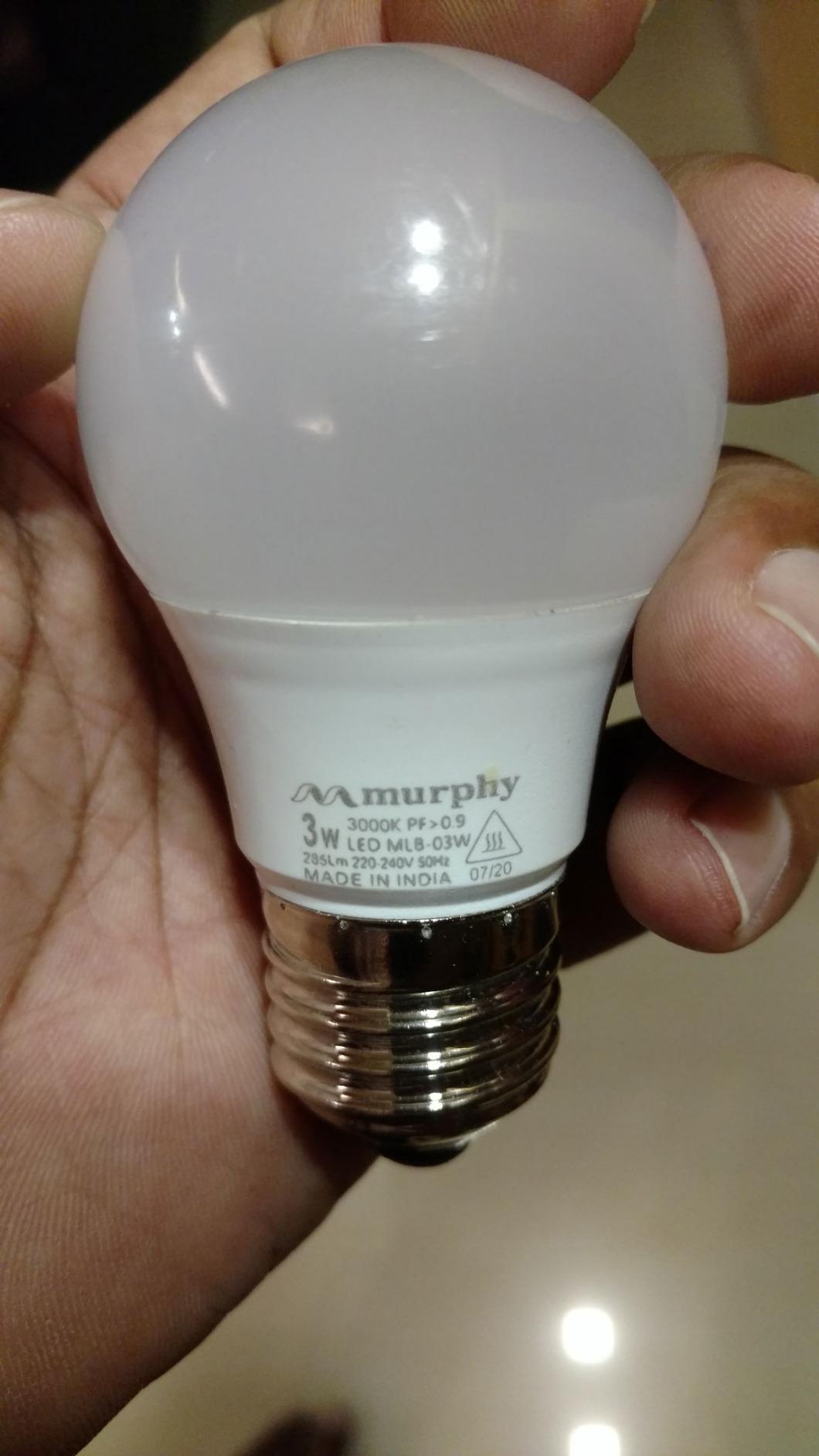 Buy Murphy Base E27 3-Watt LED Globe Bulb : Pack of 5, Warm White ...