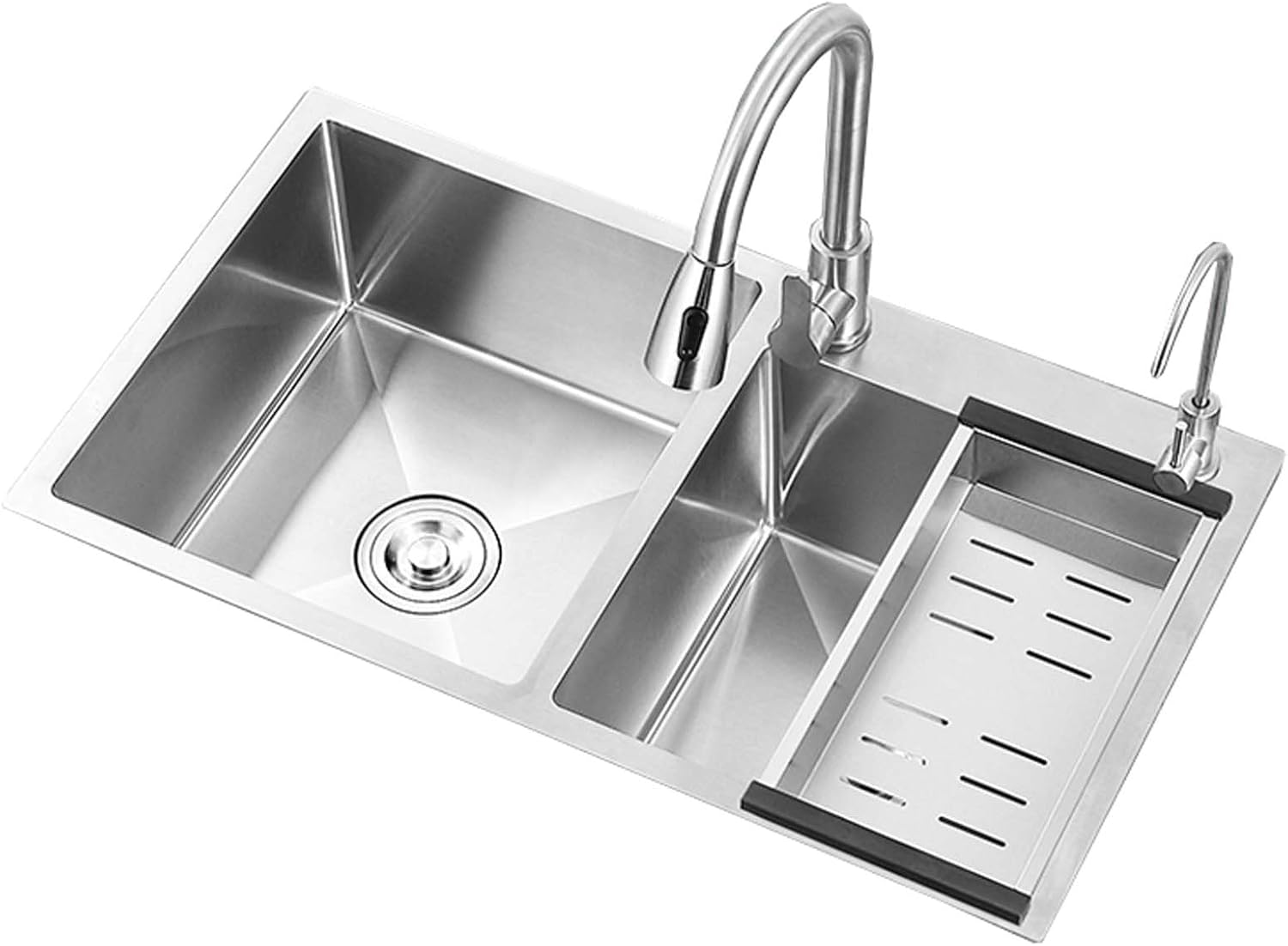 Amazon.com: FGYAHOKN Double Bowl Rectangular Stainless Steel Bar Sink ...