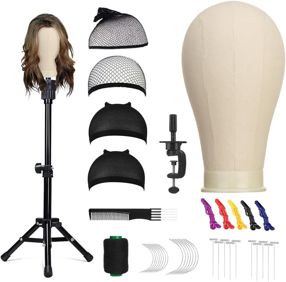 Amazon.com: 22 Inch Wig Head (White), Wig Stand Tripod with Heads ...
